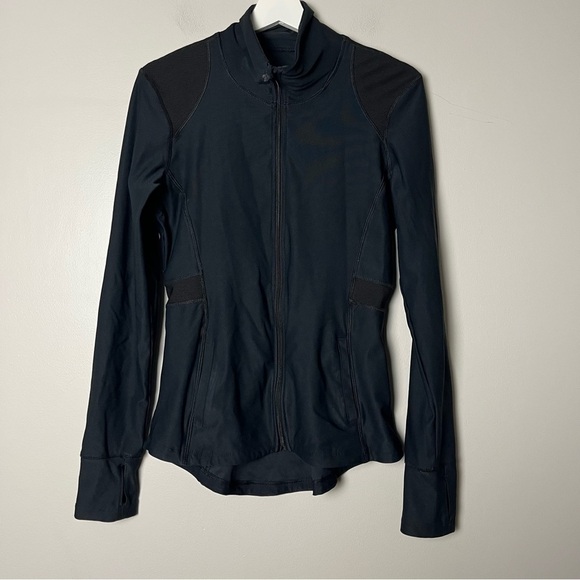 Apana | Jackets & Coats | Apana Black Zip Up Athletic Jacket With Thumb ...